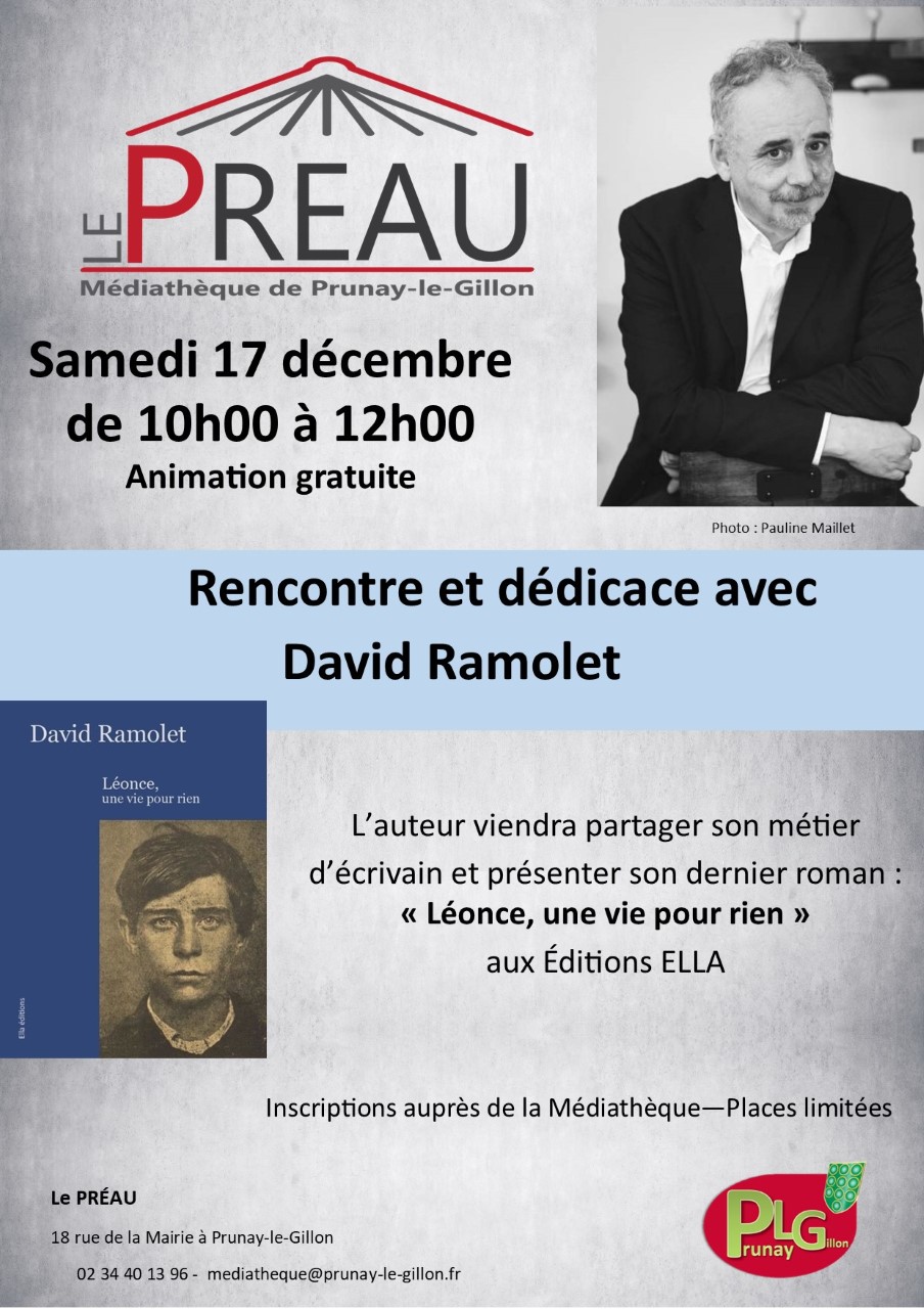Rencontre et dédicace avec David Ramolet au Préau | Site de la commune ...